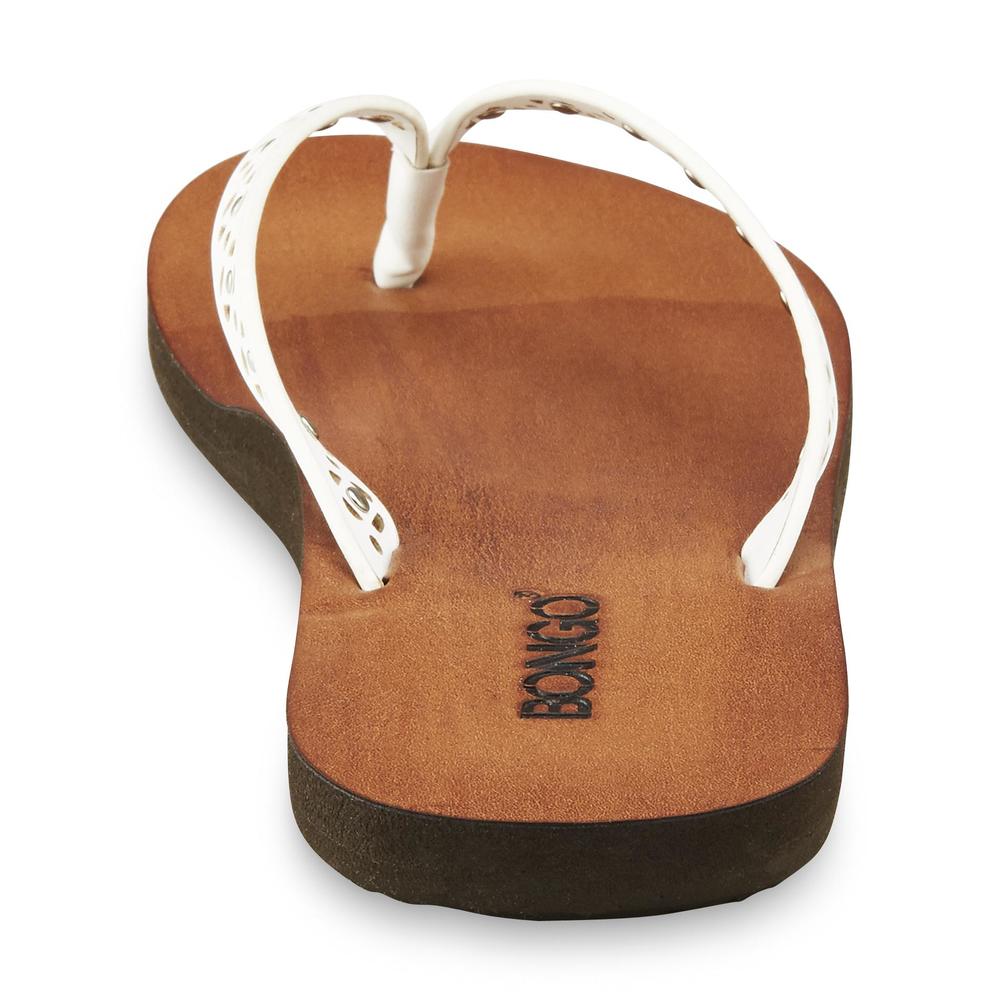 Bongo Women's Coco White Cutout Flip-Flop