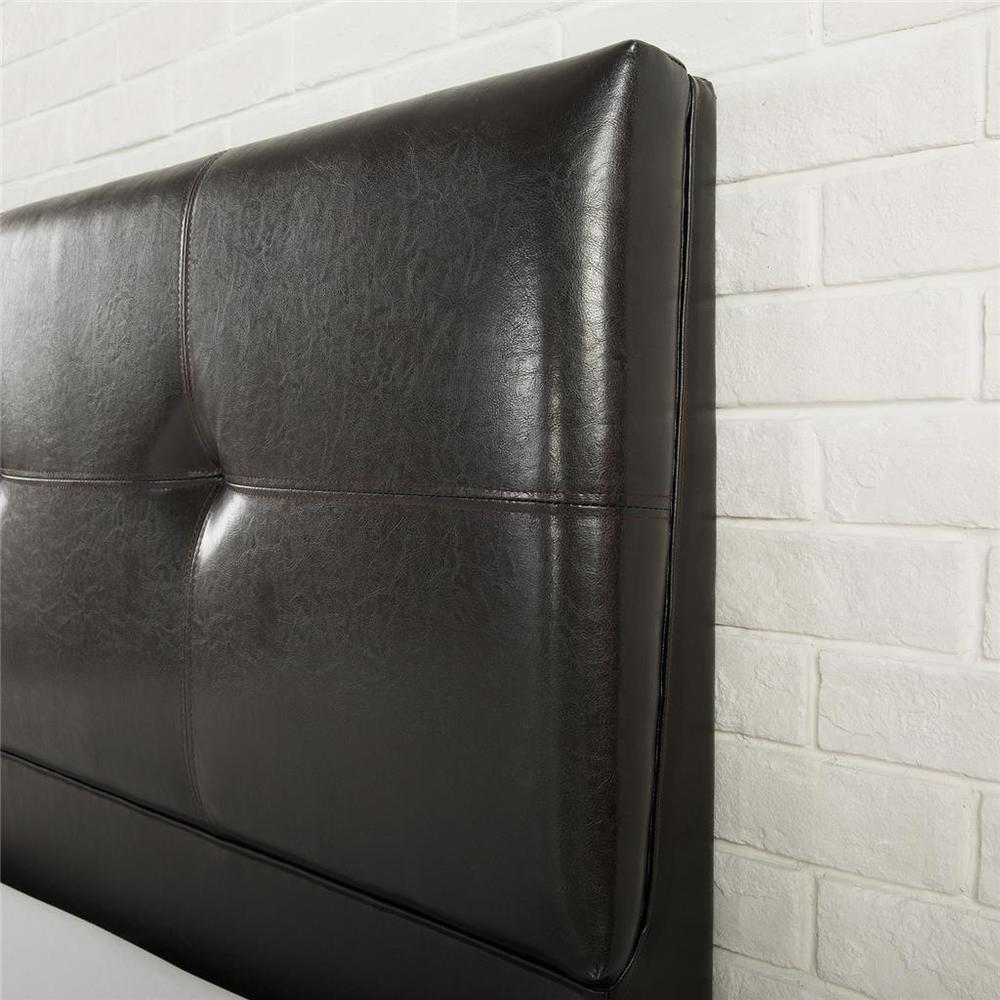 Tufted Faux Leather Platform Bed with Footboard