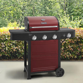 49000BTU Gas Grill with 3 Main Burners - Red