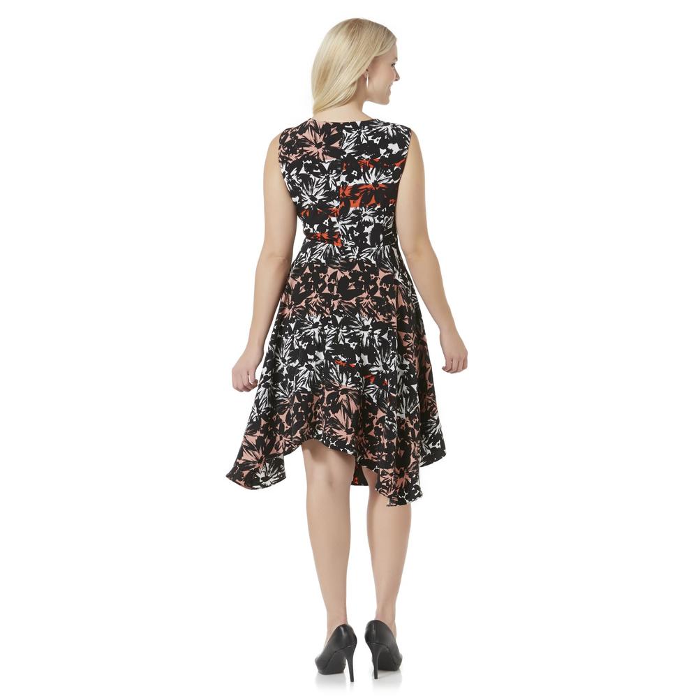 Women's Plus Handkerchief Hem Dress - Floral