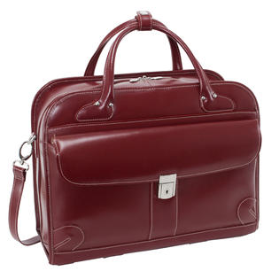 McKlein® Lakewood 96616 Red Leather Fly-Through™ Checkpoint-Friendly ...