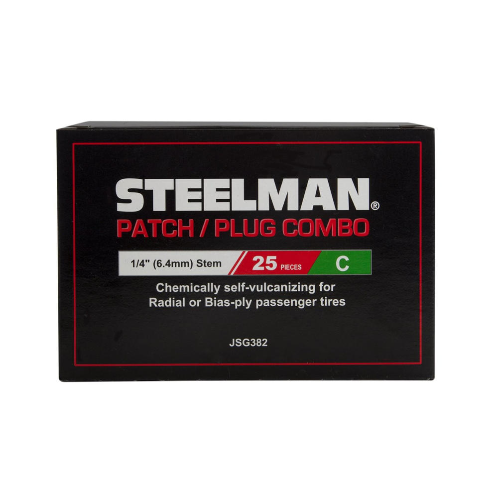 Steelman 1/4-Inch Tire Repair Patch/Plug Combo, Box of 25