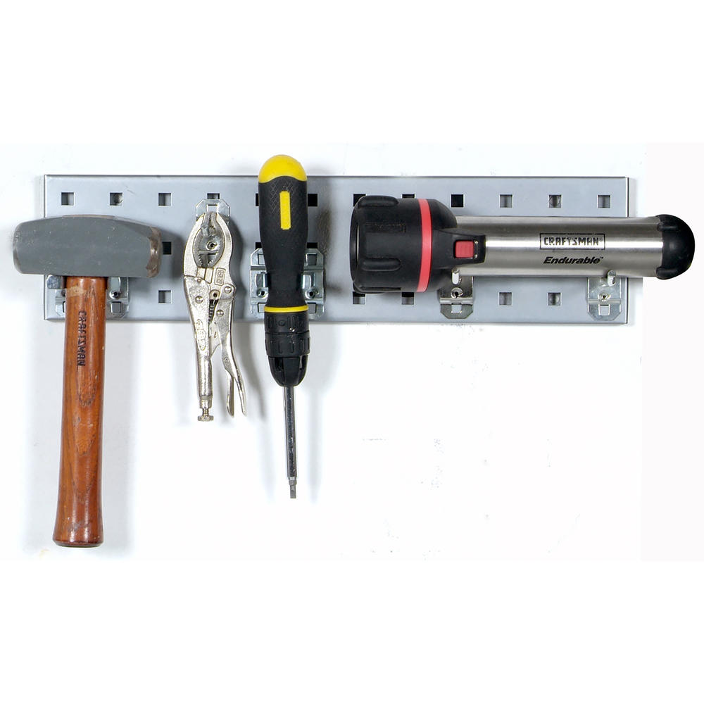 LocBoard 18 x 4.5 Silver Tool Pegboard Strip Kit