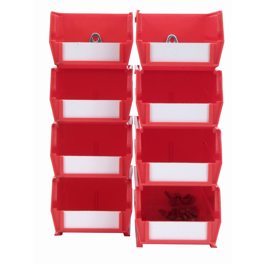 LocBin Poly. Red Hanging Bin & BinClip Kits, (4) Sm. 5-3/8 In.L x 4-1/8 ...