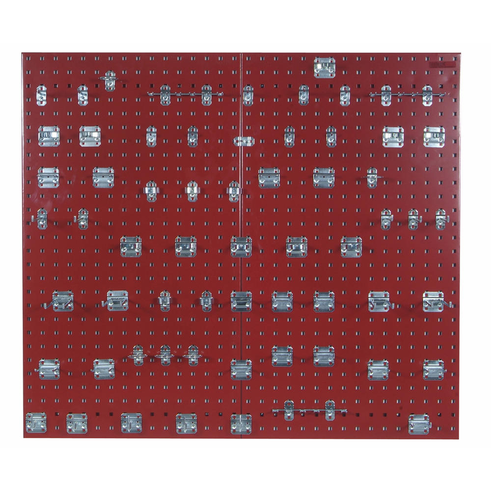 LocBoard (2) 24 In. W x 42-1/2 In. H x 9/16 In. D Red Epoxy 18 Gauge ...