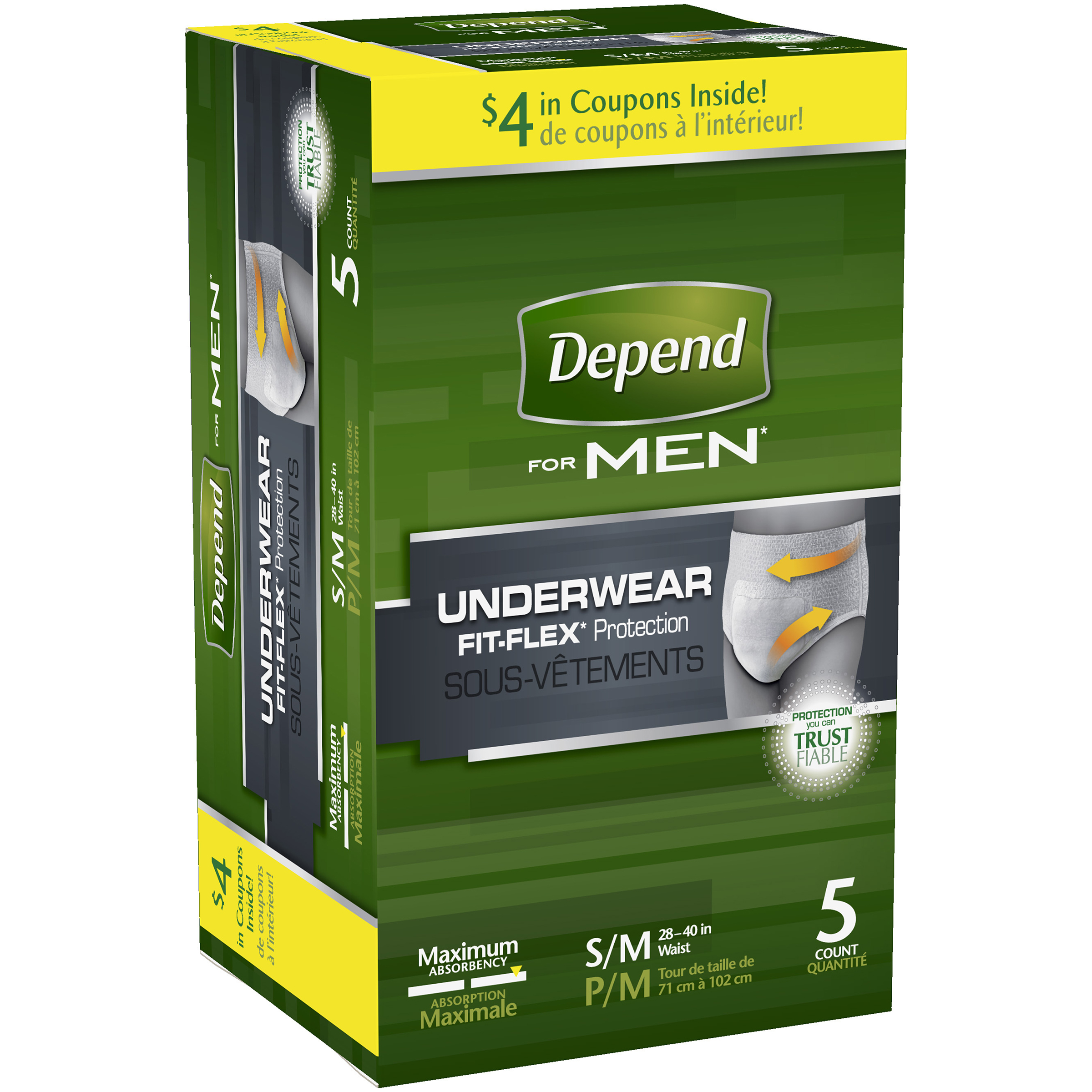 UPC 036000423433 - Depend FIT-FLEX Maximum Absorbency Underwear for Men ...
