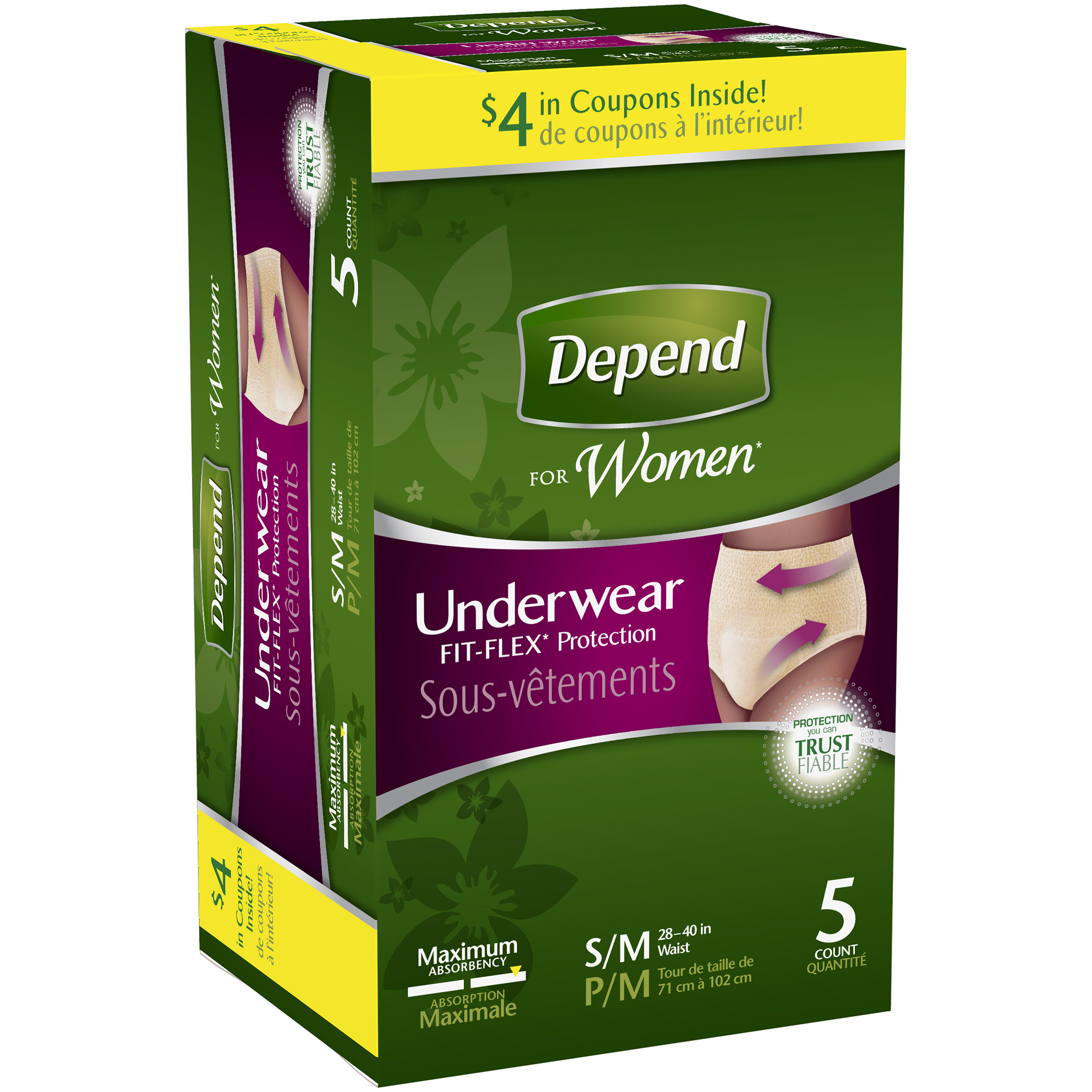 UPC 036000423419 - Depend for Women Maximum Absorbency Underwear, S/M ...