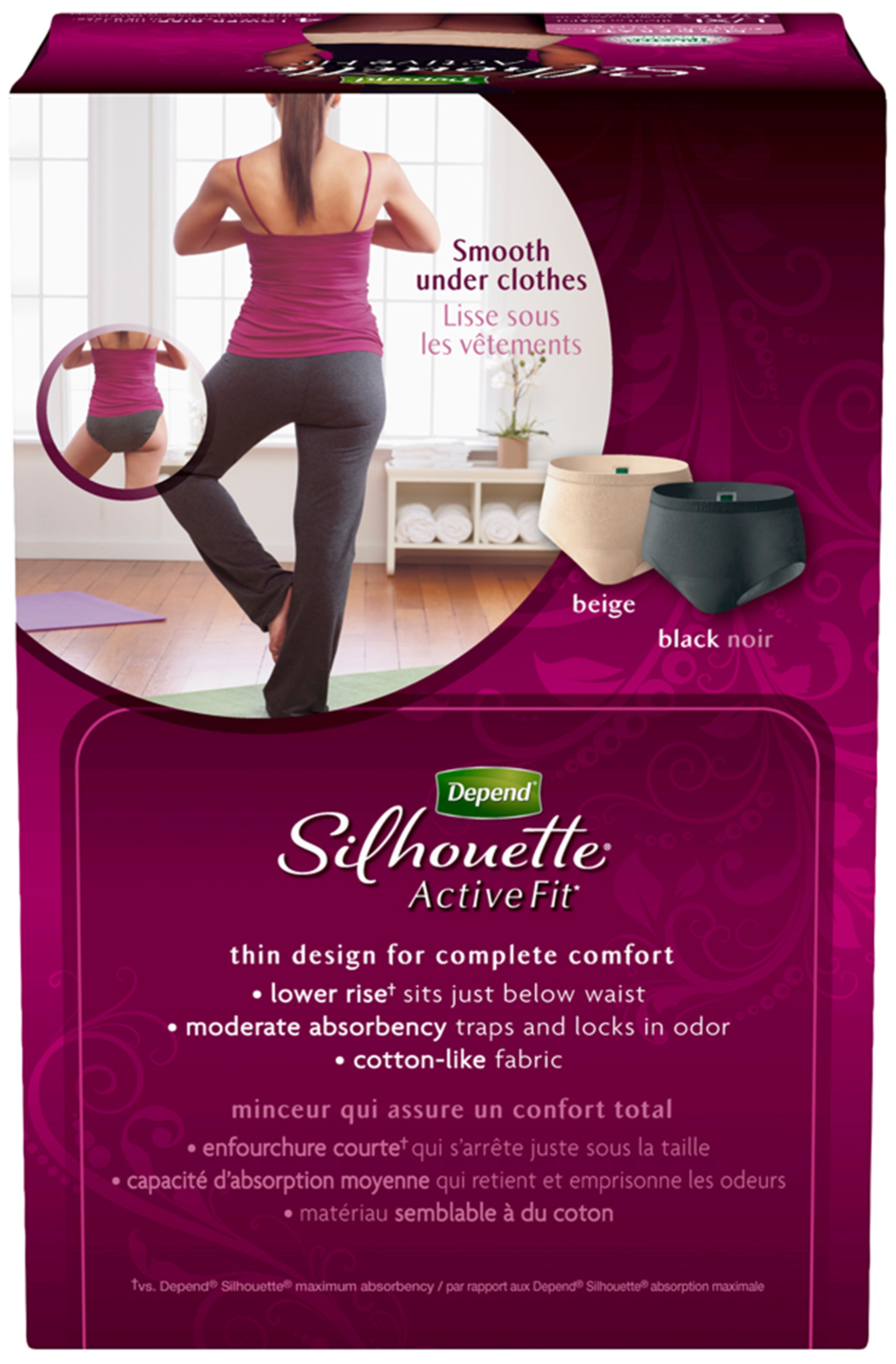 UPC 036000426540 - Depend Silhouette Active Fit Moderate Absorbency ...
