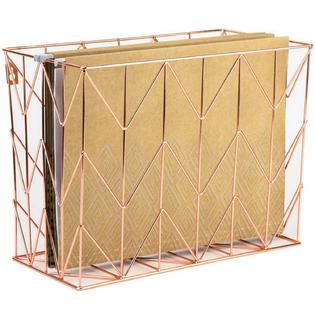 U-Brands 431306 Wire Hanging File Basket-Copper