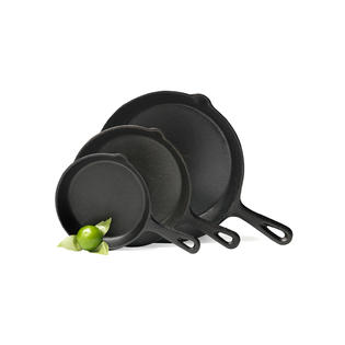 Essential Home 3-Piece Cast Iron Fry Pan Set