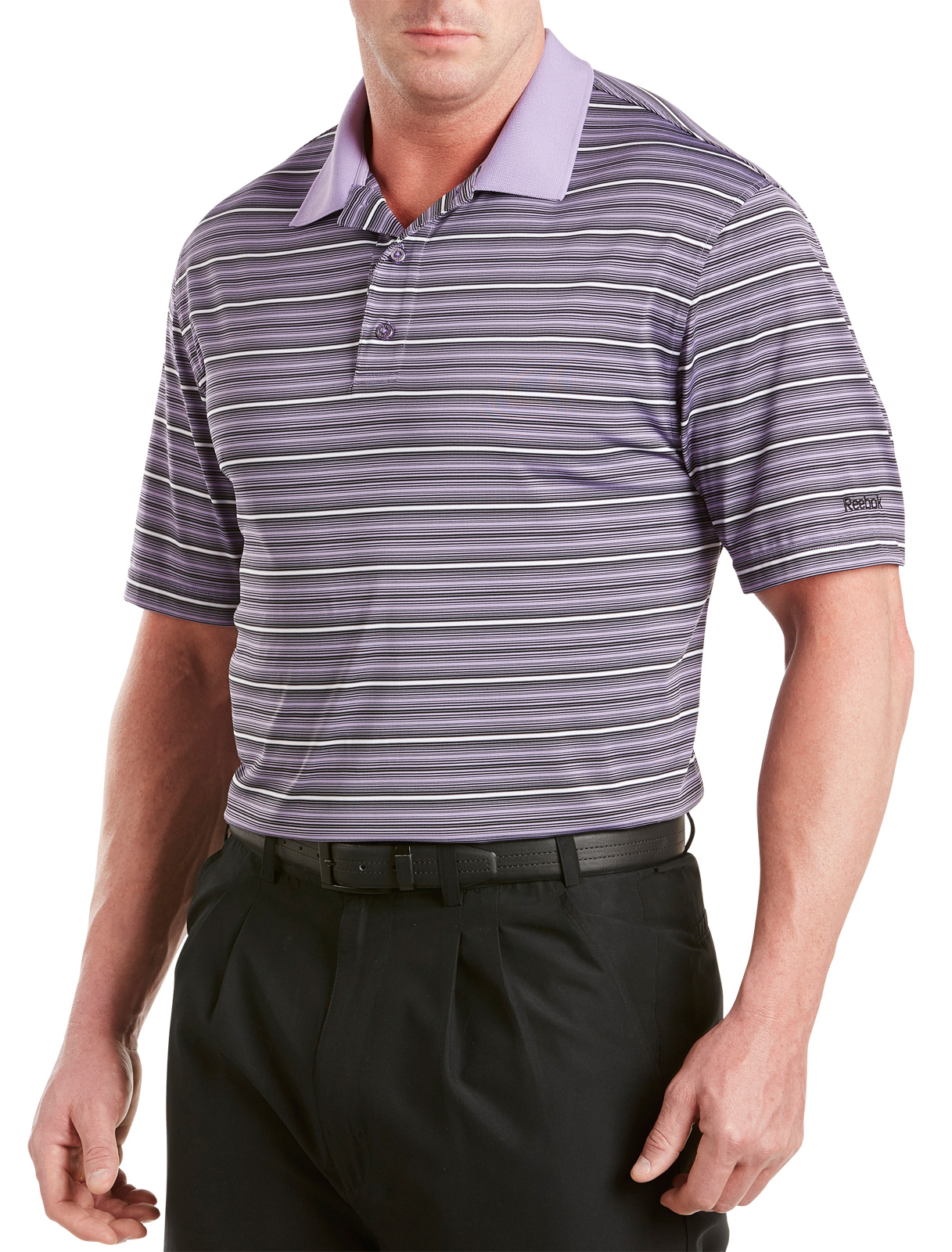 Reebok Men's Big and Tall Multi-Stripe Golf Polo
