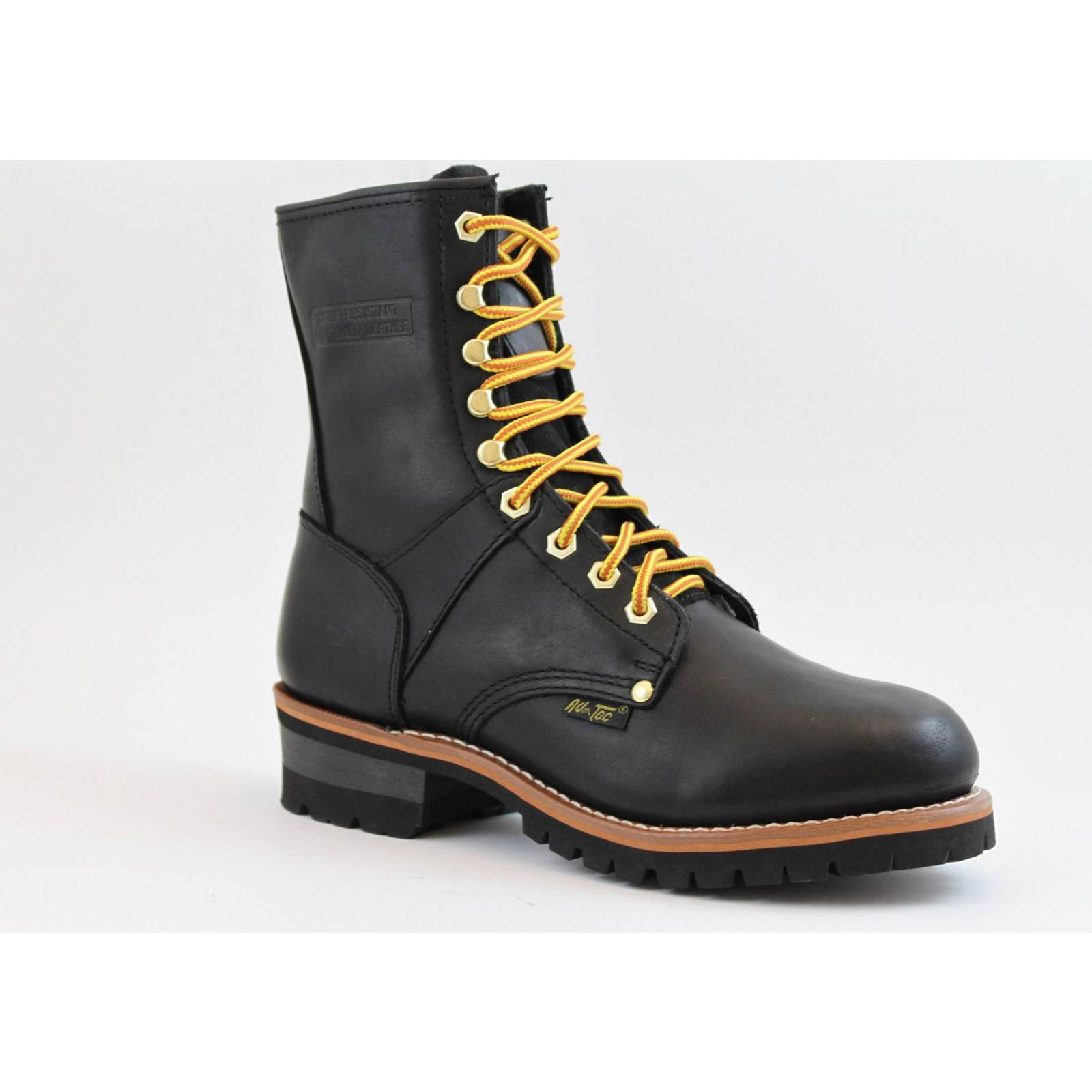 AdTec Men's 9" Soft Toe Logger Boots #1439 Wide Width Available - Black