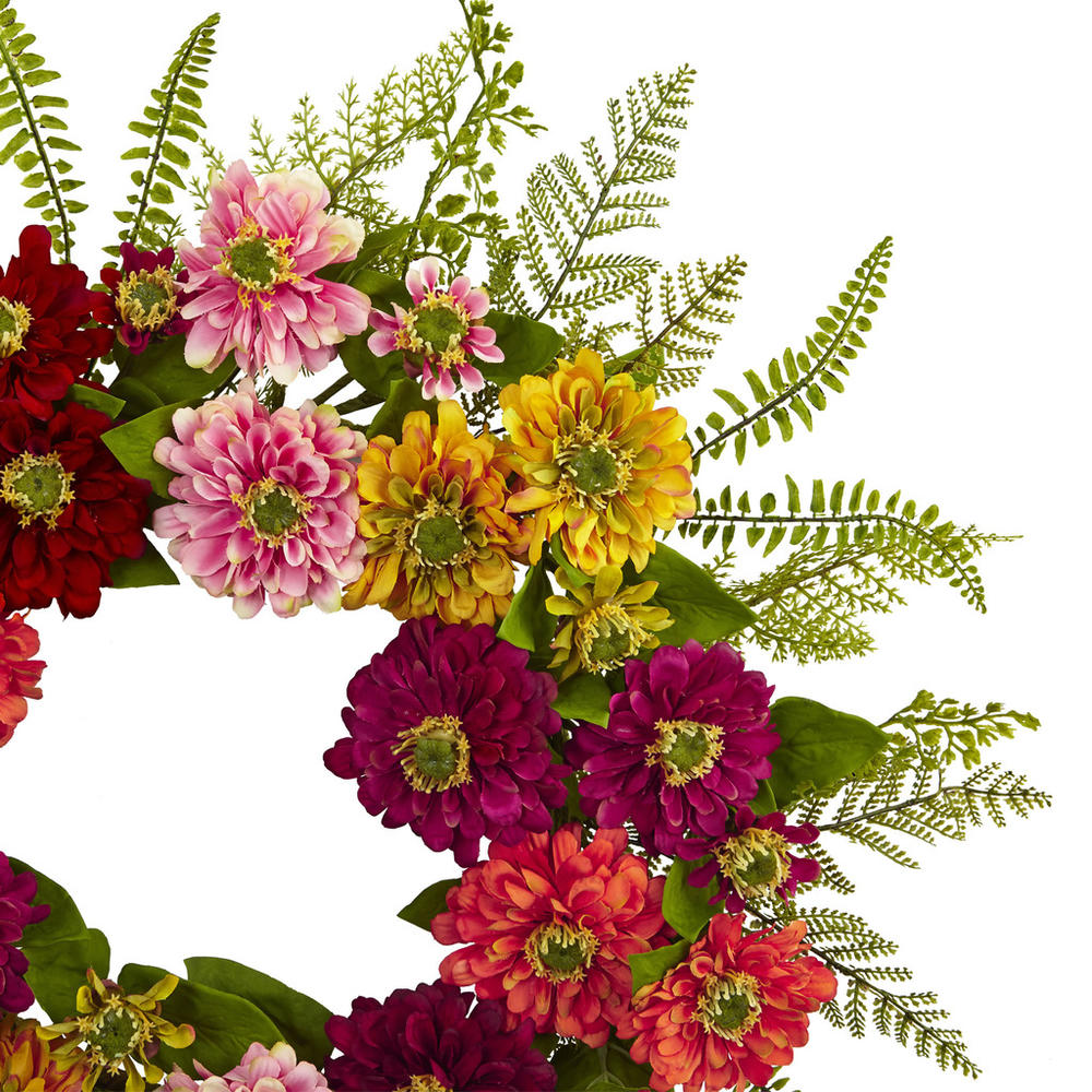 Nearly Natural Mixed Flower Wreath