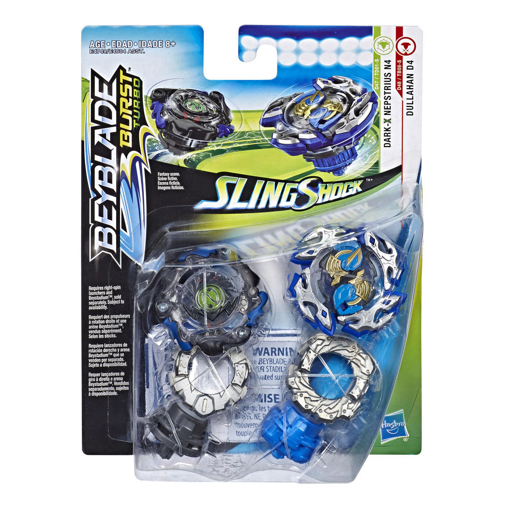 Hasbro Beyblade 2-Pack Burst Turbo Slingshock Tops - Dullahan D4/Dark-X ...