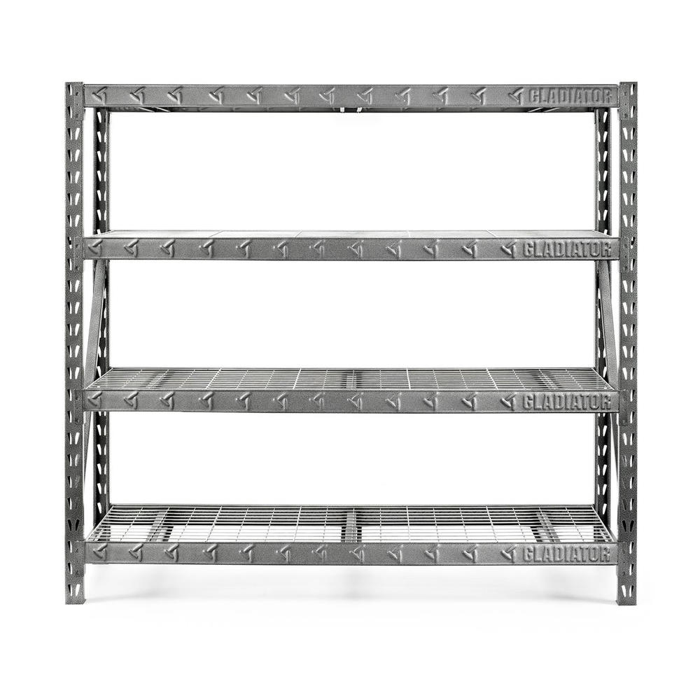 Gladiator Premium Welded Steel Rack Shelving Unit, 77" Wide x 72" High