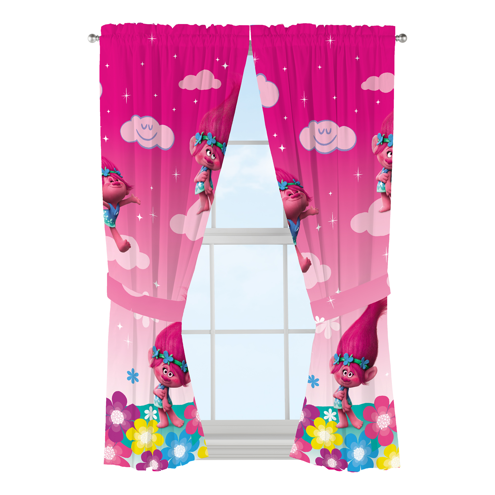Dreamworks Trolls Jumping Rainbows 2-Piece Drape Set