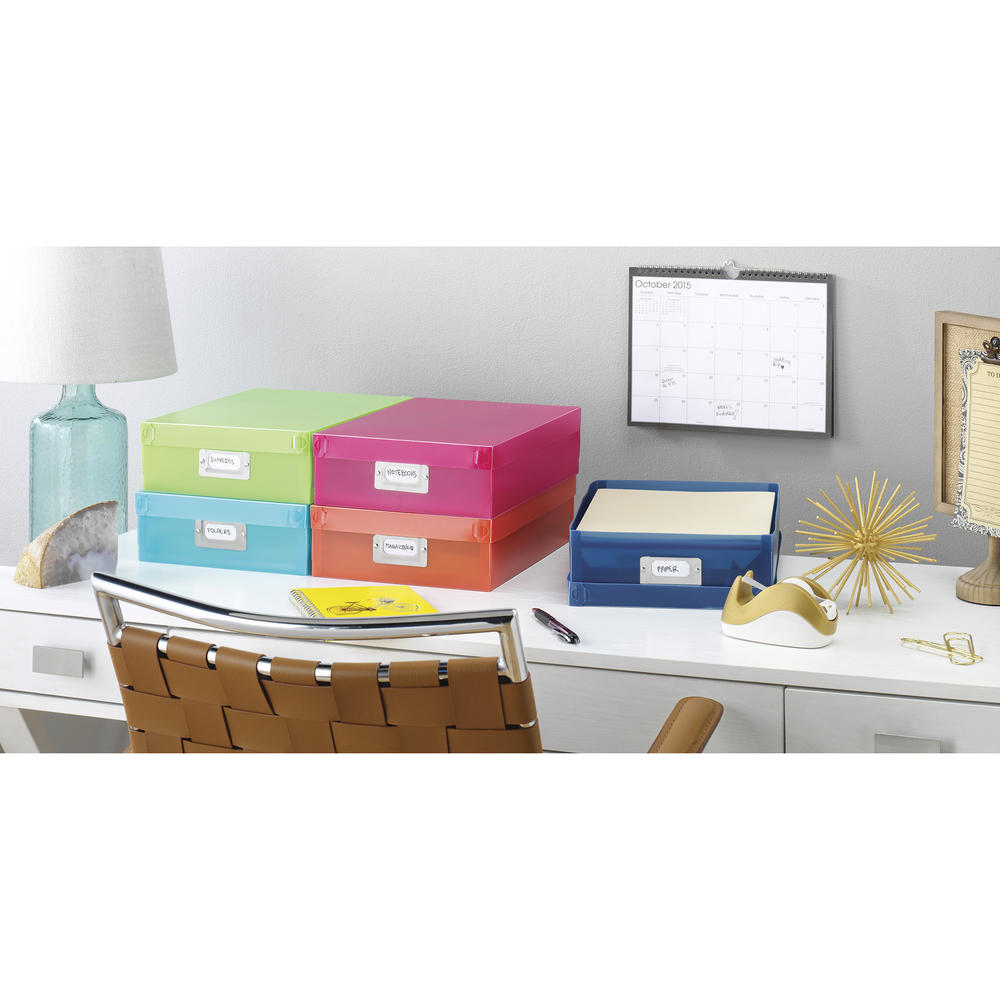Set of 5 Plastic Document Boxes – Multicolor