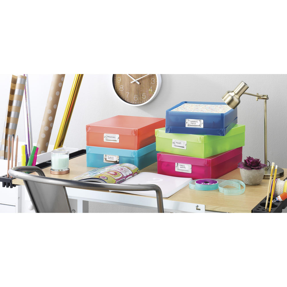 Set of 5 Plastic Document Boxes – Multicolor