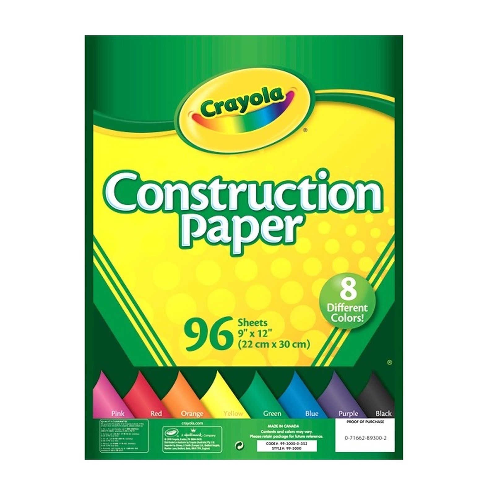 Crayola 99-3000 Construction Paper 96 Sheets