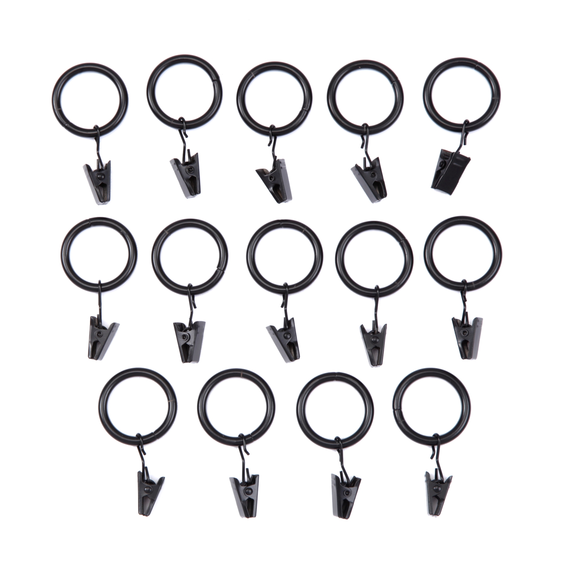 Eclipse Curtains 5/8" Curtain Clip Rings - Black
