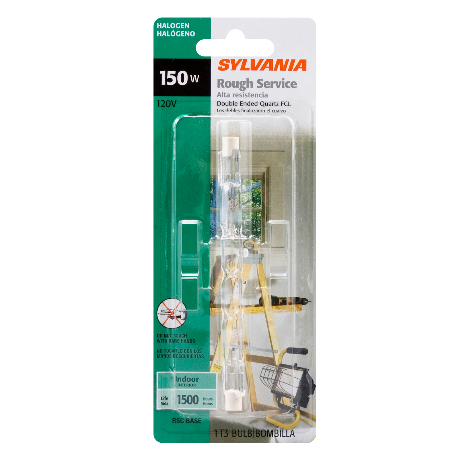 Sylvania Halogen Clear Double Ended Quartz Lamp, T3-R7 Base 120V Light ...