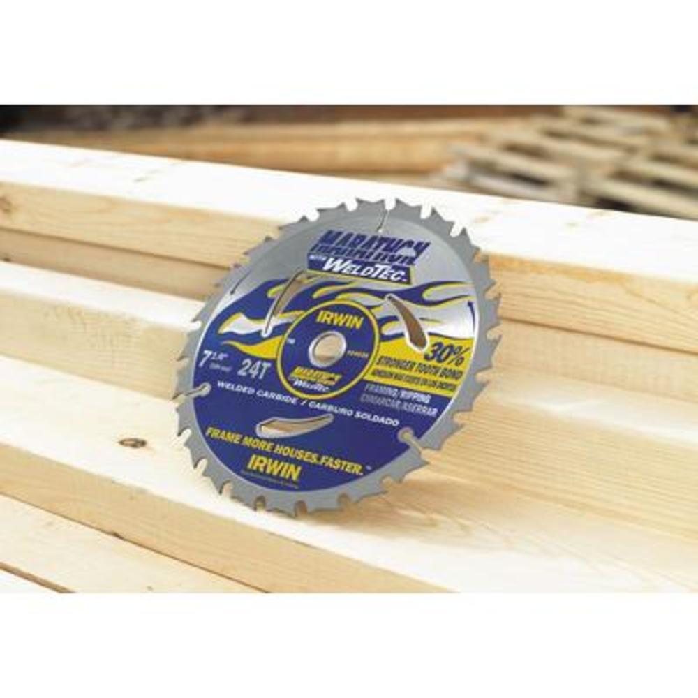 Irwin MARATHON Portable Corded Circular Saw Blade, 24T, 7-1/4-inch (14030)