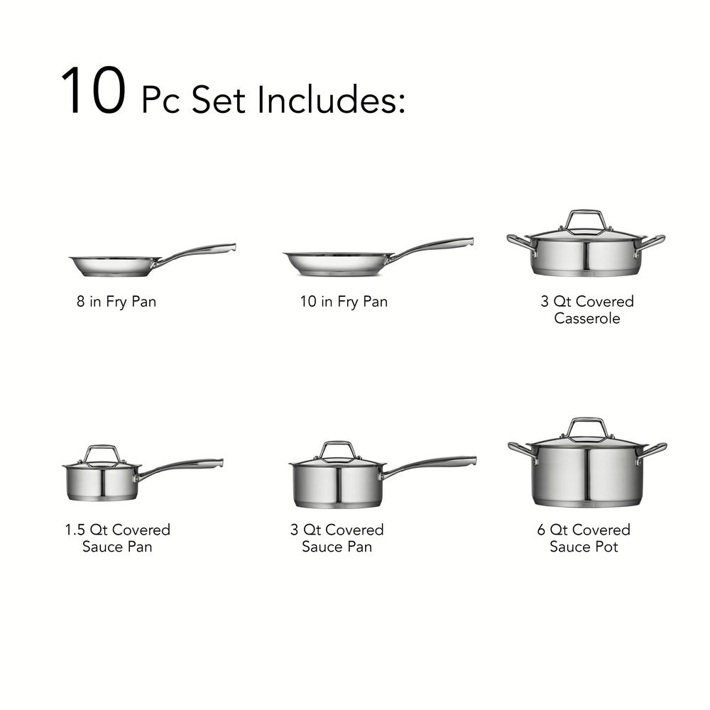 Tramontina Gourmet Prima 18/10 Stainless Steel Tri-Ply Base - Induction ...