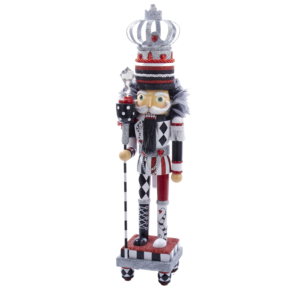 20 in. Hollywood Black/White/Red Nutcracker with Crown
