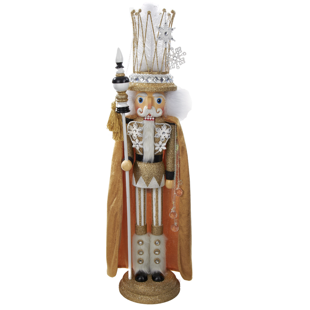 28 in. Hollywood with Crown and Gold Cape Nutcracker