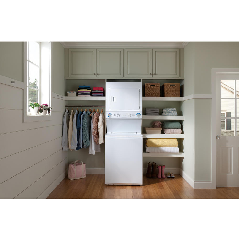 Frigidaire FLCG7522AW Gas Stacked 3.9 cu. ft. Washer & 5.6 cu. ft ...