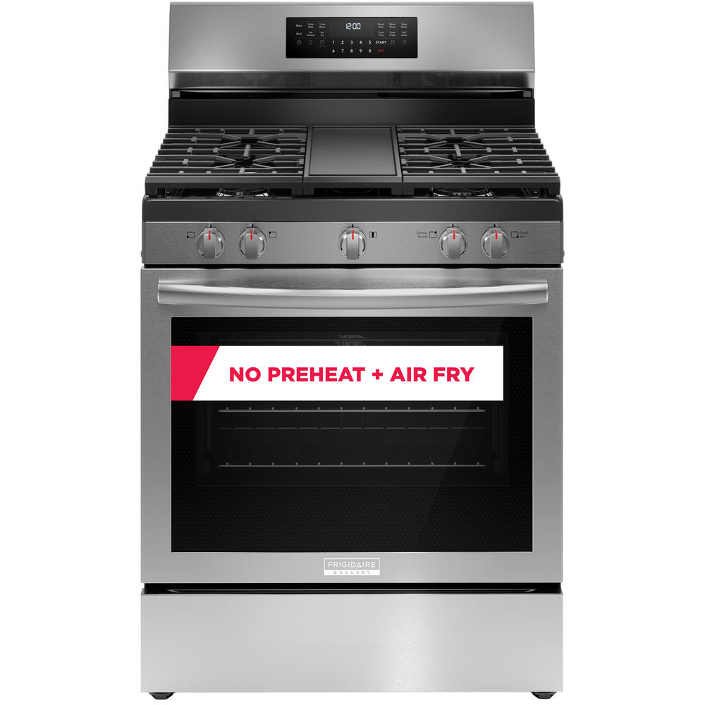 Frigidaire Gallery GCRG3060BF 30" Gas Range with No Preheat & Air Fry ...