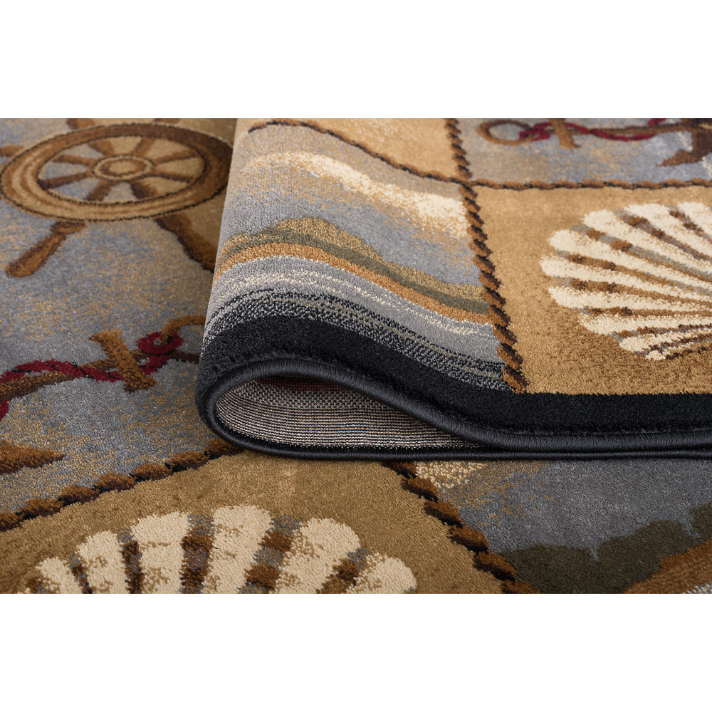 Tayse Rugs Nature Seashore Nautical Lodge Area Rug - 7'10'' x 10'3''