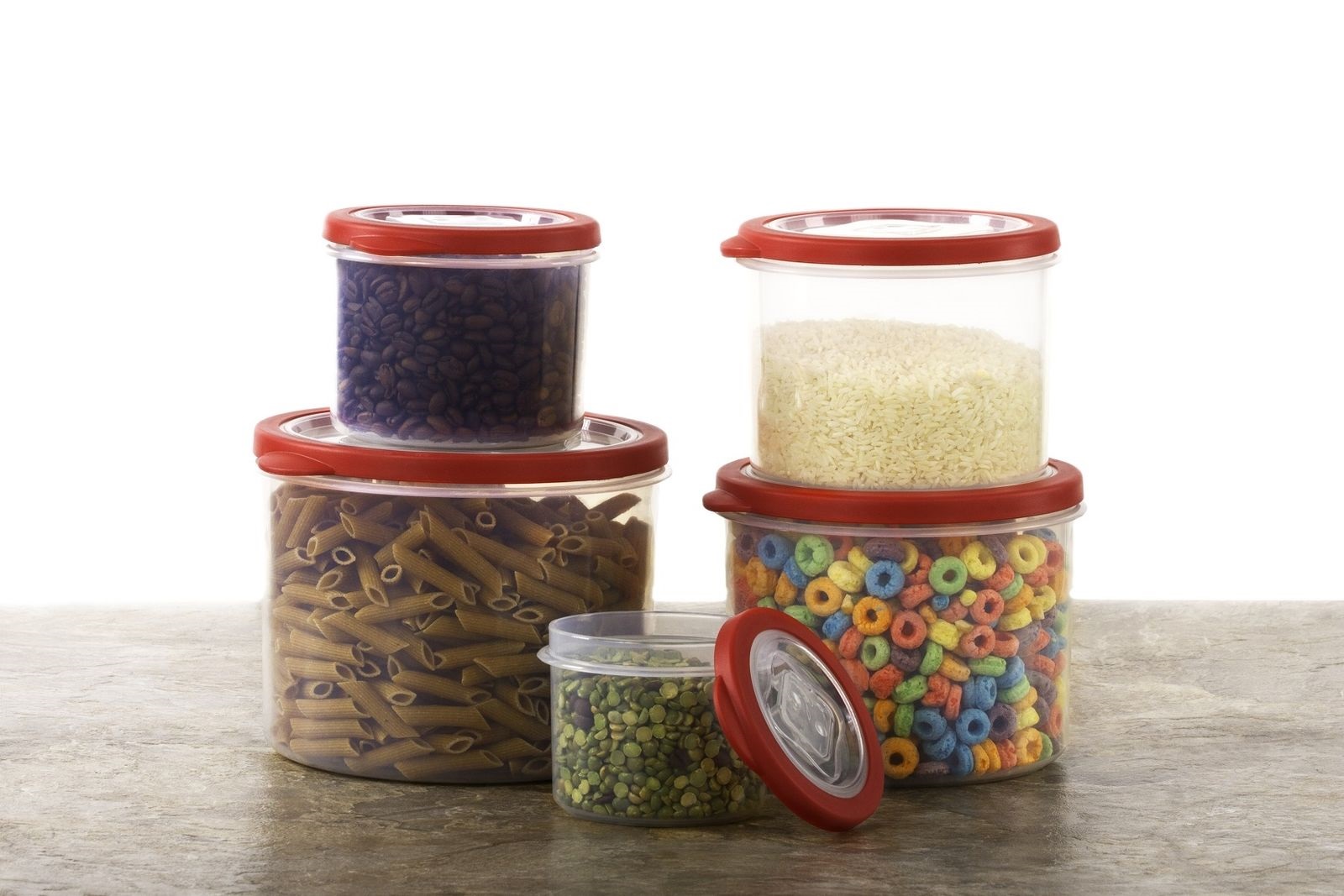 10-Piece Round Silicone Plastic Storage Set