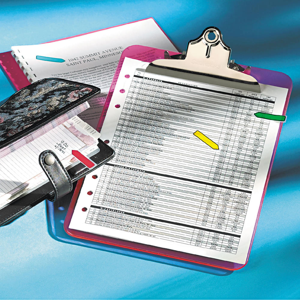 Post-it MMM684ARR3 Flags Arrow 1/2" Page Flags, Blue/Green /Red/Yellow ...