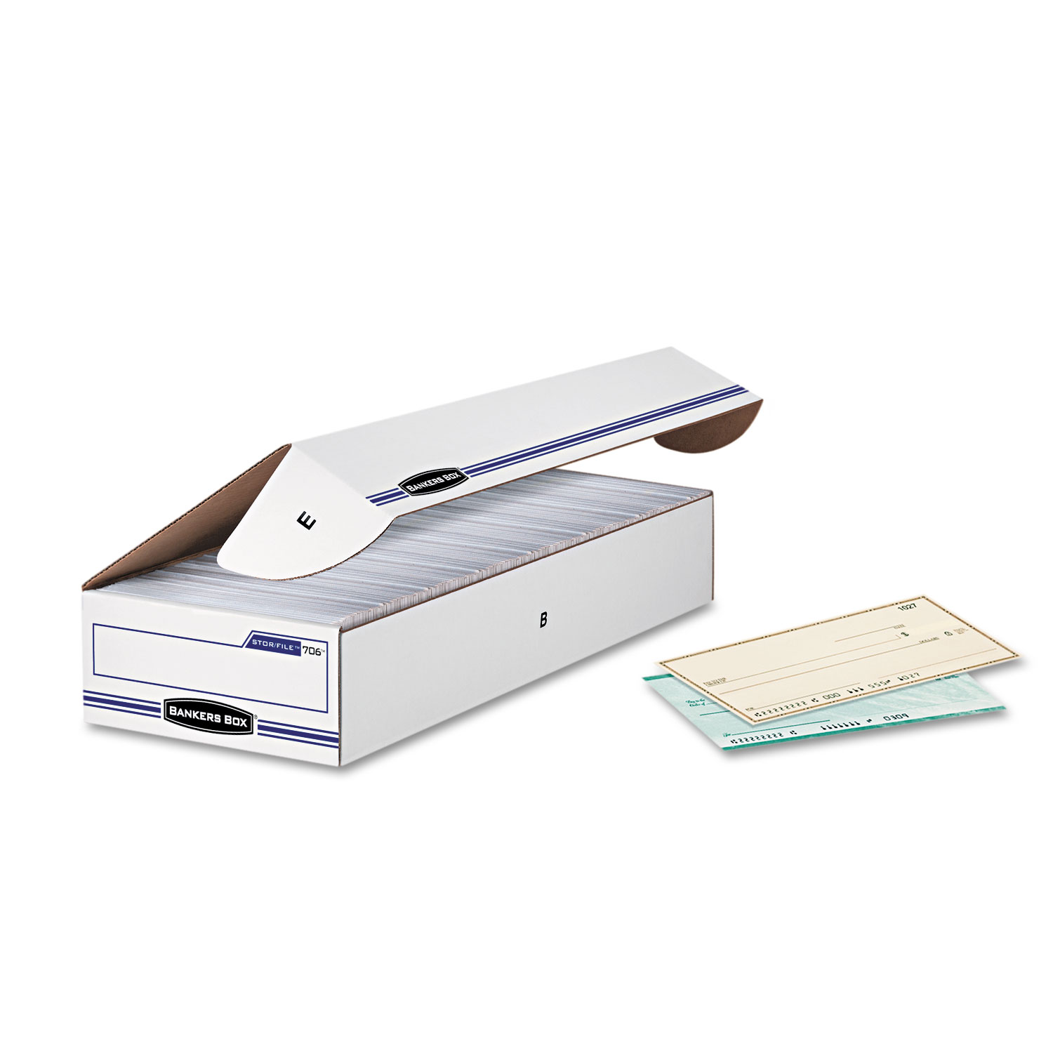 Bankers Box FEL00706 STOR/FILE Storage Box, Check, Flip-Top Lid, White ...