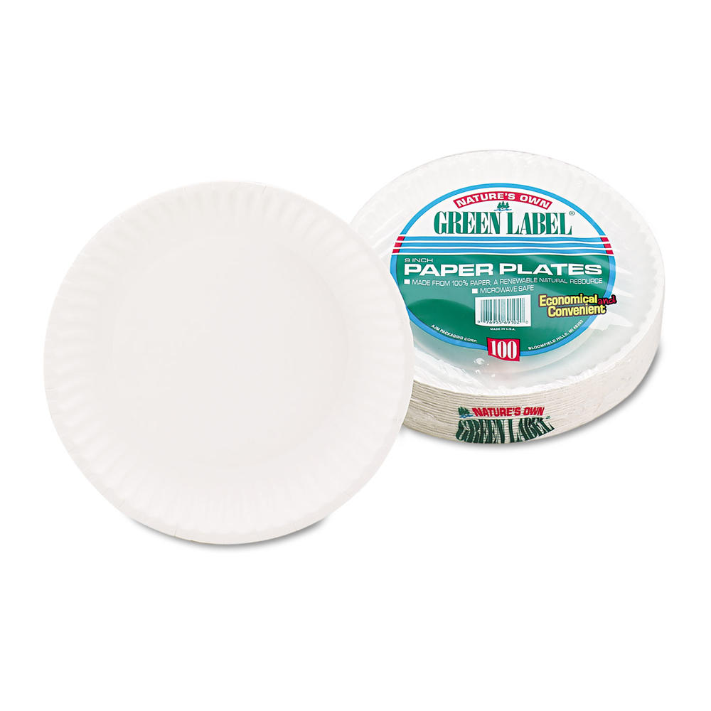 Solo AJMPP9GREWH AJM Packaging Corporation White Paper Plates, 9 ...