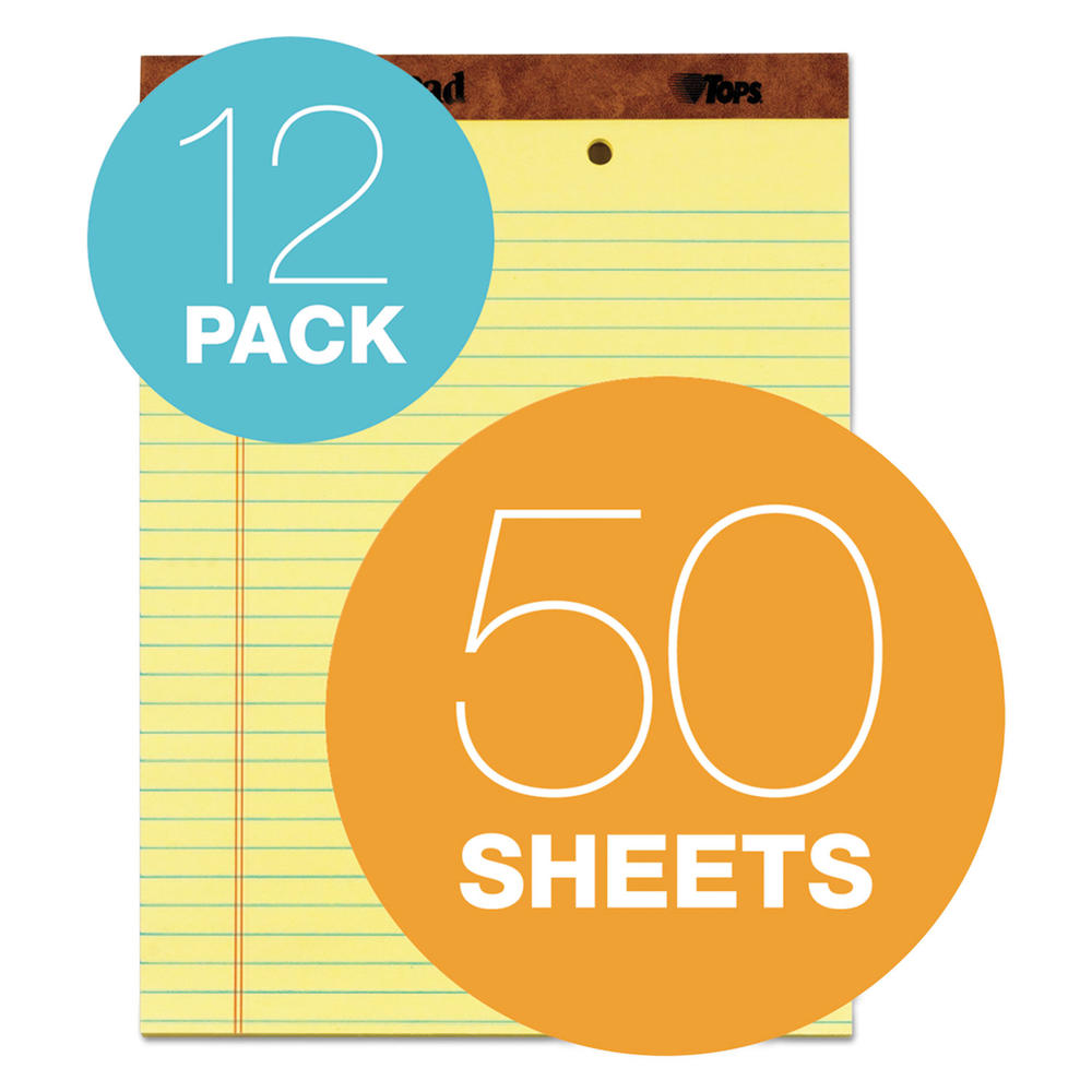 TOPS TOP7531 ™ The Legal Pad Ruled Perf Pad, Legal/Wide, 8 1/2 x 11 3/4 ...