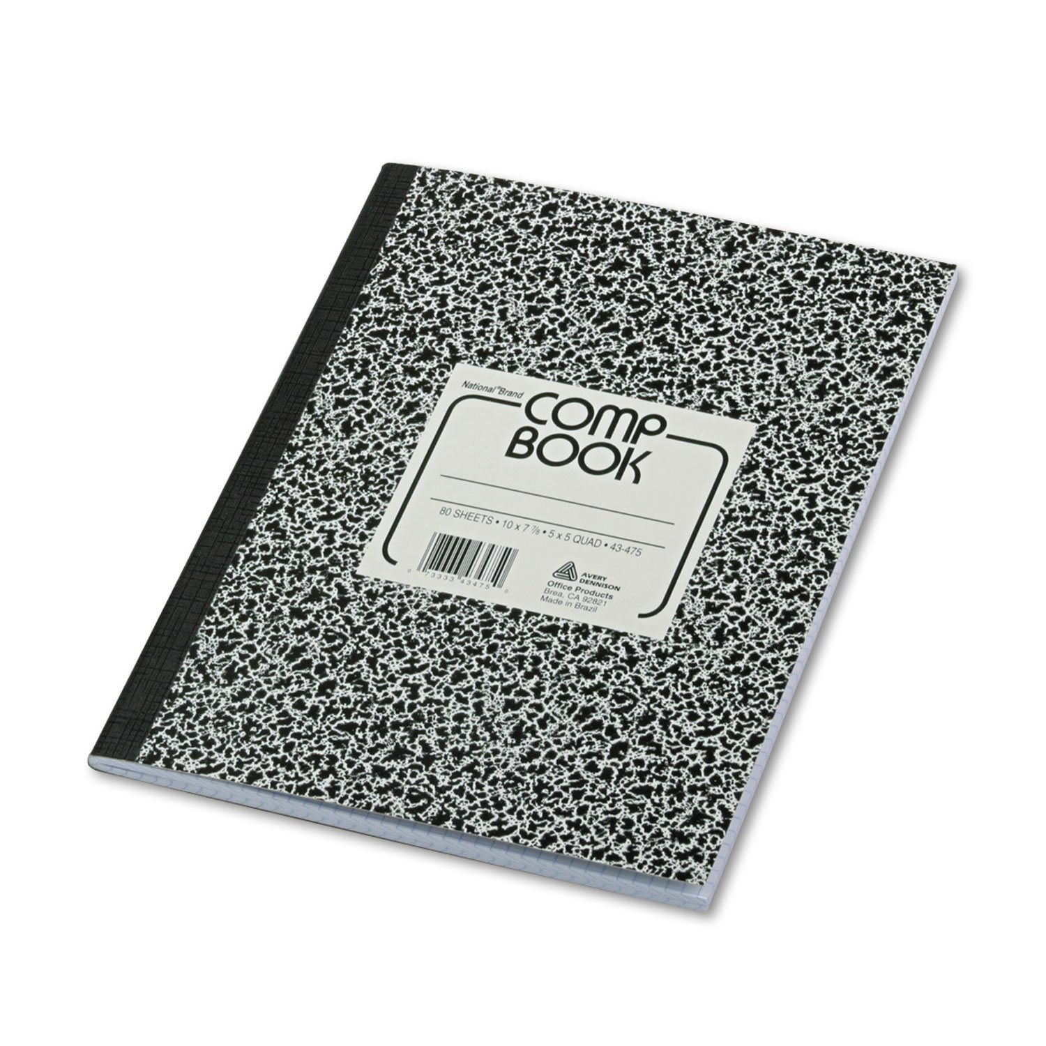 National RED43475 Composition Book, Quadrille Rule, 10 x 7 7/8, White ...