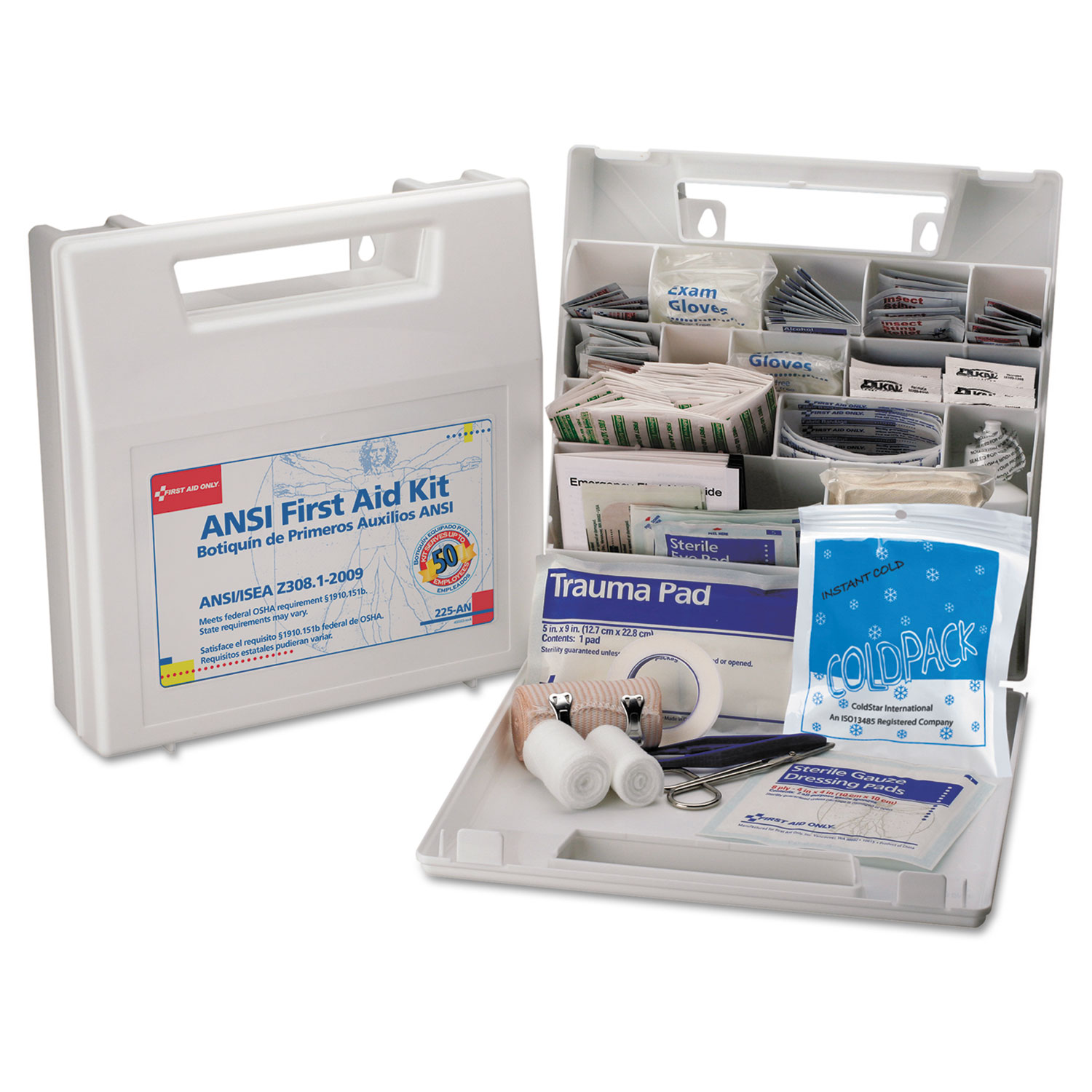 First Aid Only FAO225AN ™ First Aid Kit for 50 People, 196-Pieces, OSHA ...