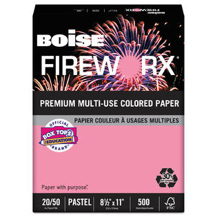 Boise CASMP2201CHE FIREWORX Colored Paper, 20lb, 8-1/2 x 11, Cherry ...