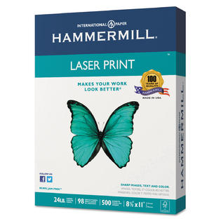 Hammermill HAM104604 Laser Print Office Paper, 98 Brightness, 24lb, 8-1 ...