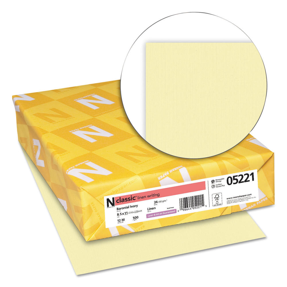 Neenah Paper NEE05221 CLASSIC Linen Writing Paper, 24lb, 8 1/2 x 11 ...