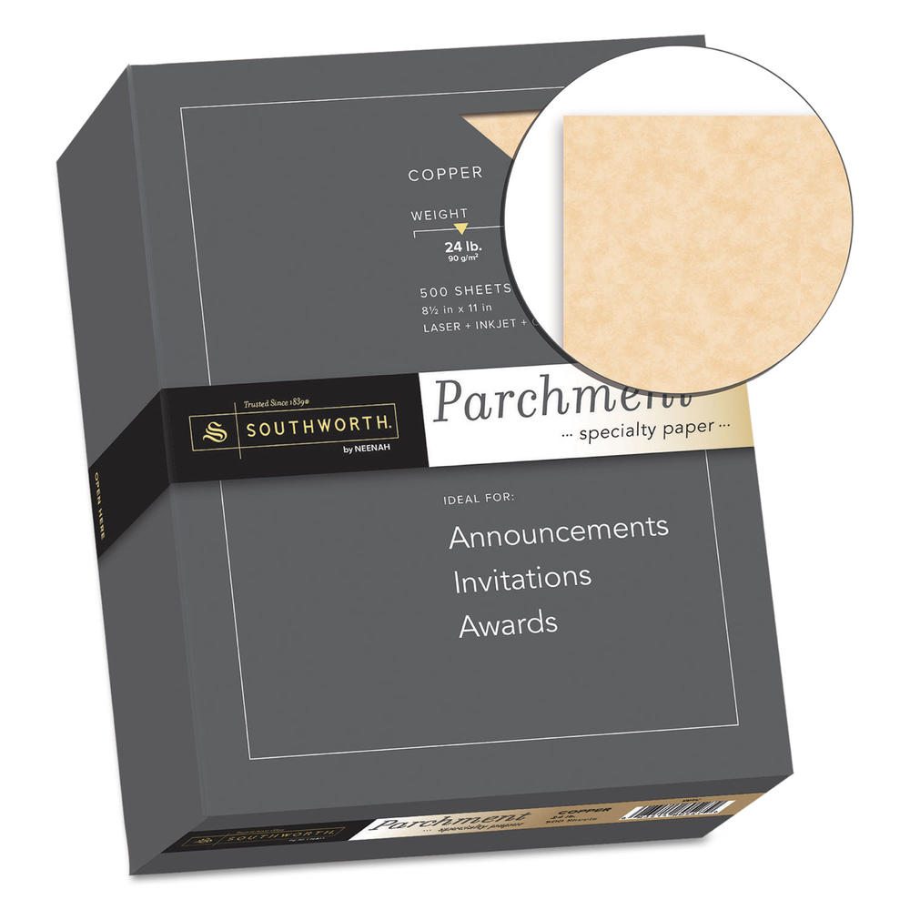 Southworth SOU894C Parchment Specialty Paper, Copper, 24lb, 8 1/2 x 11 ...