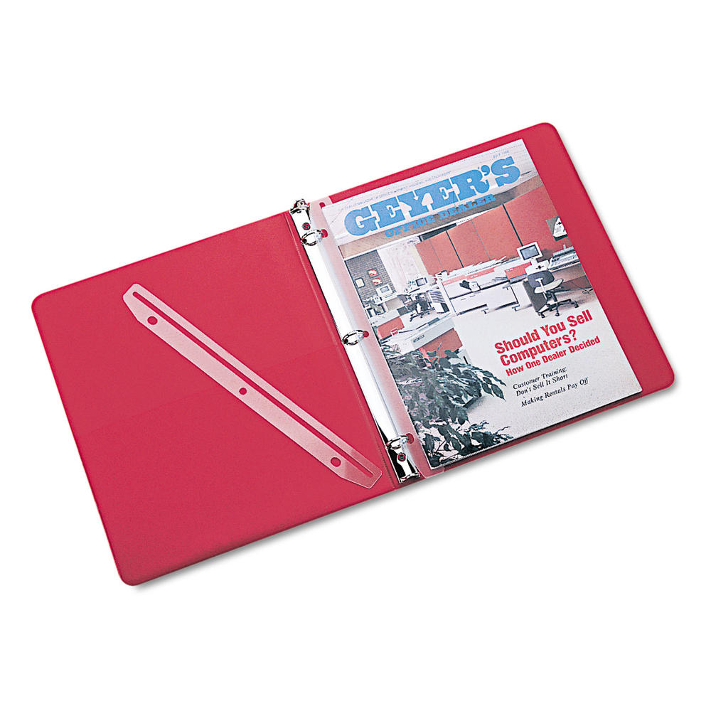 Rubbermaid RUBT02802 3-Hole Punched Plastic Edge Strip Magazine Holders ...