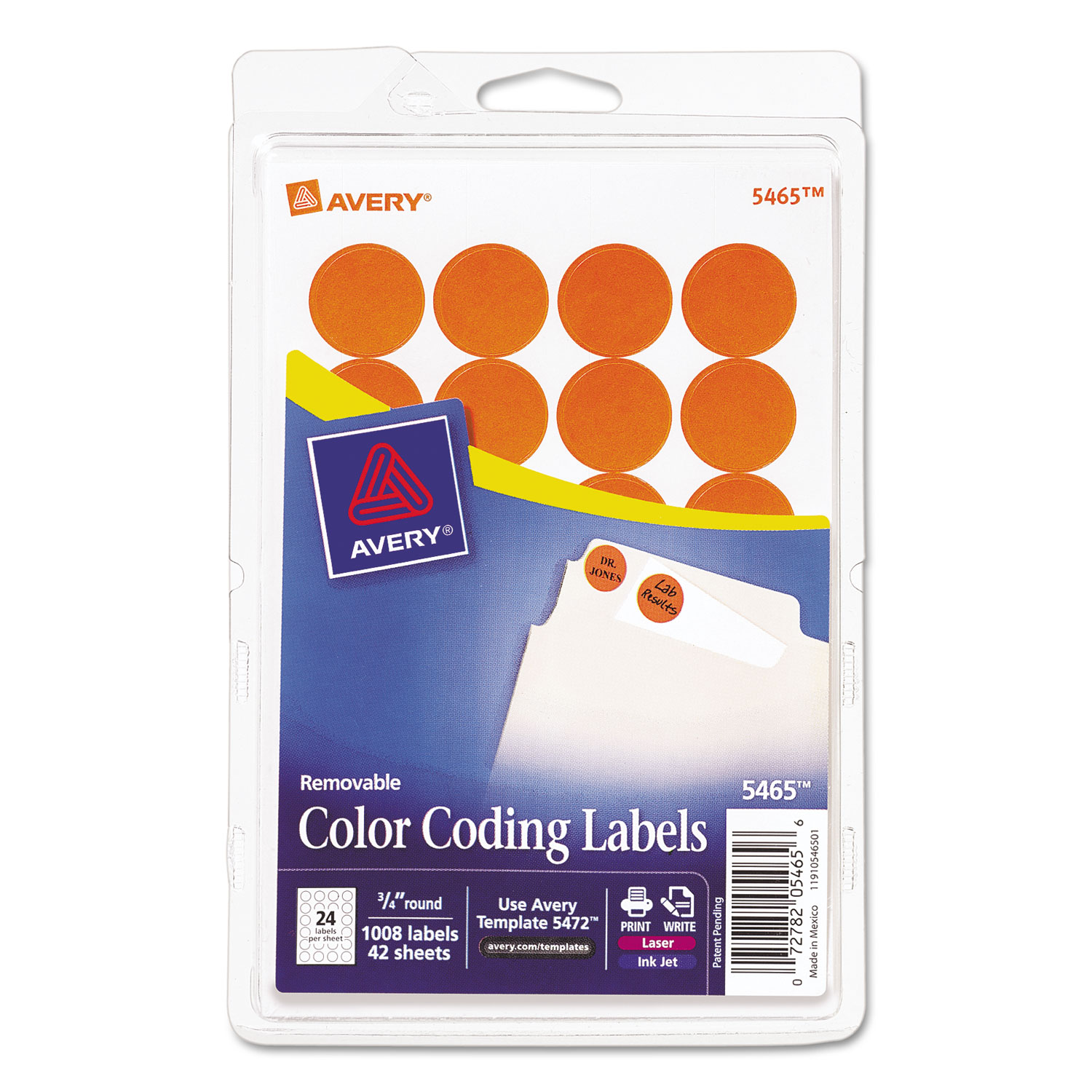 UPC 072782054656 - Avery Print or Write Round Color-Coding Removable ...