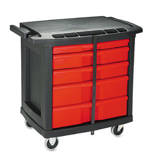 Rubbermaid RCP773488 Commercial Five-Drawer Mobile Workcenter, 32 1/2w ...