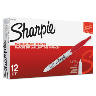 Sharpie SAN1735791 Retractable Permanent Marker, Ultra Fine Tip, Red