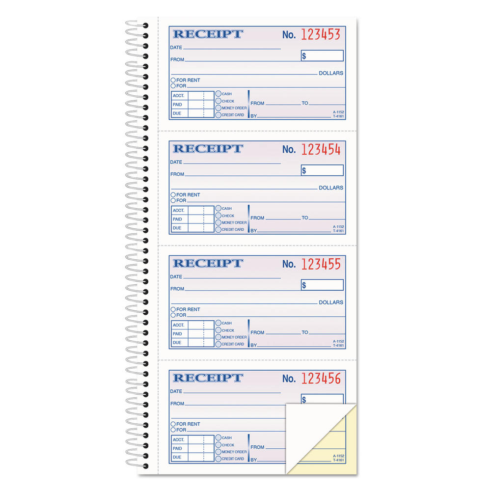 Adams ABFSC1152 Two-Part Rent Receipt Book, 2 3/4 x 4 3/4, Carbonless ...