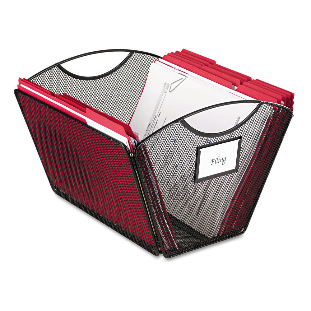Safco SAF2162BL Onyx Mesh Desktop Tub File Storage Box, Letter, Black