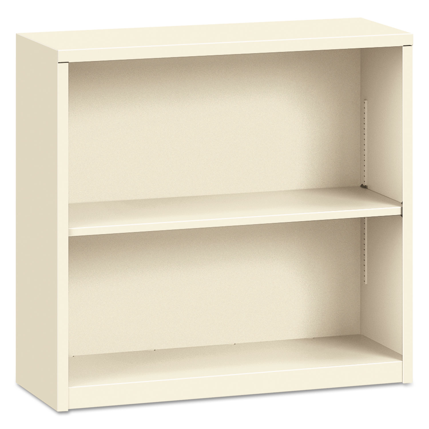 HON Metal Bookcase, Two-Shelf, 34-1/2w x 12-5/8d x 29h, Putty